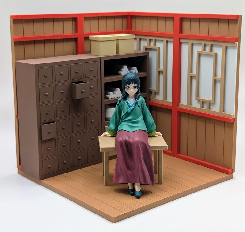 Apothecary Diaries Maomao Room Diorama, 3D Printed Chinese Medicine ...