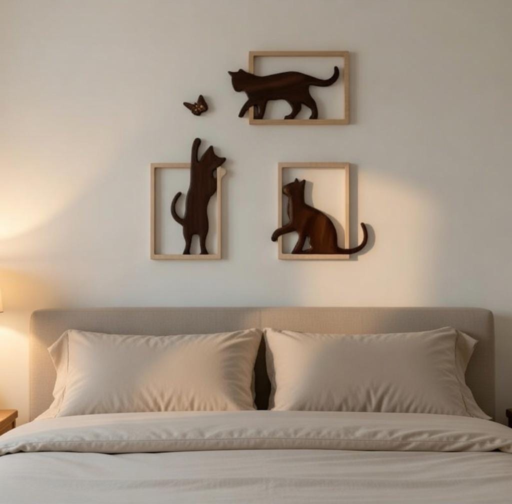 Intarsia Cat Wall Art Pattern | Scroll Saw Woodworking (PDF Download ...