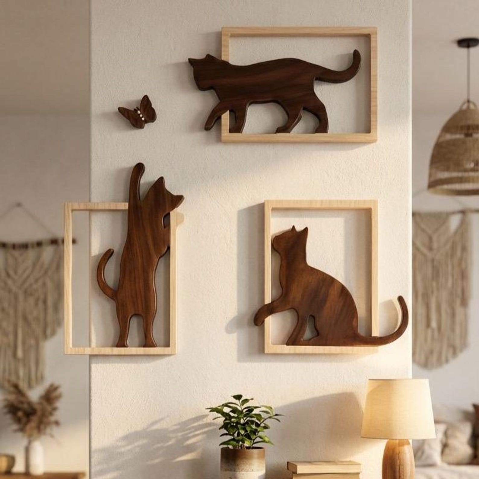 Intarsia Cat Wall Art Pattern | Scroll Saw Woodworking (PDF Download ...