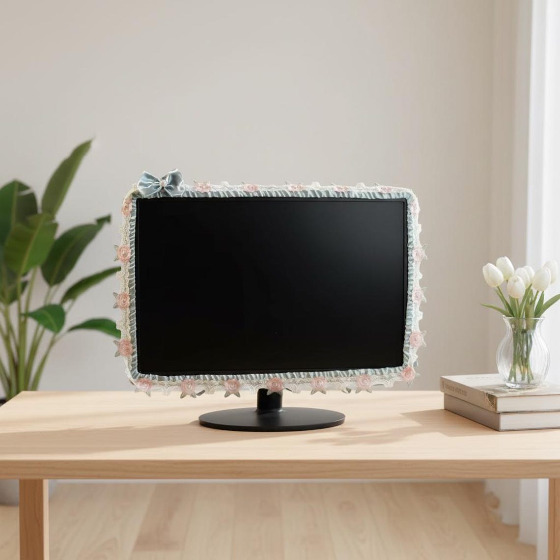TV & Computer Monitor Dust Cover 17–30 Inch, Soft Fabric Screen ...