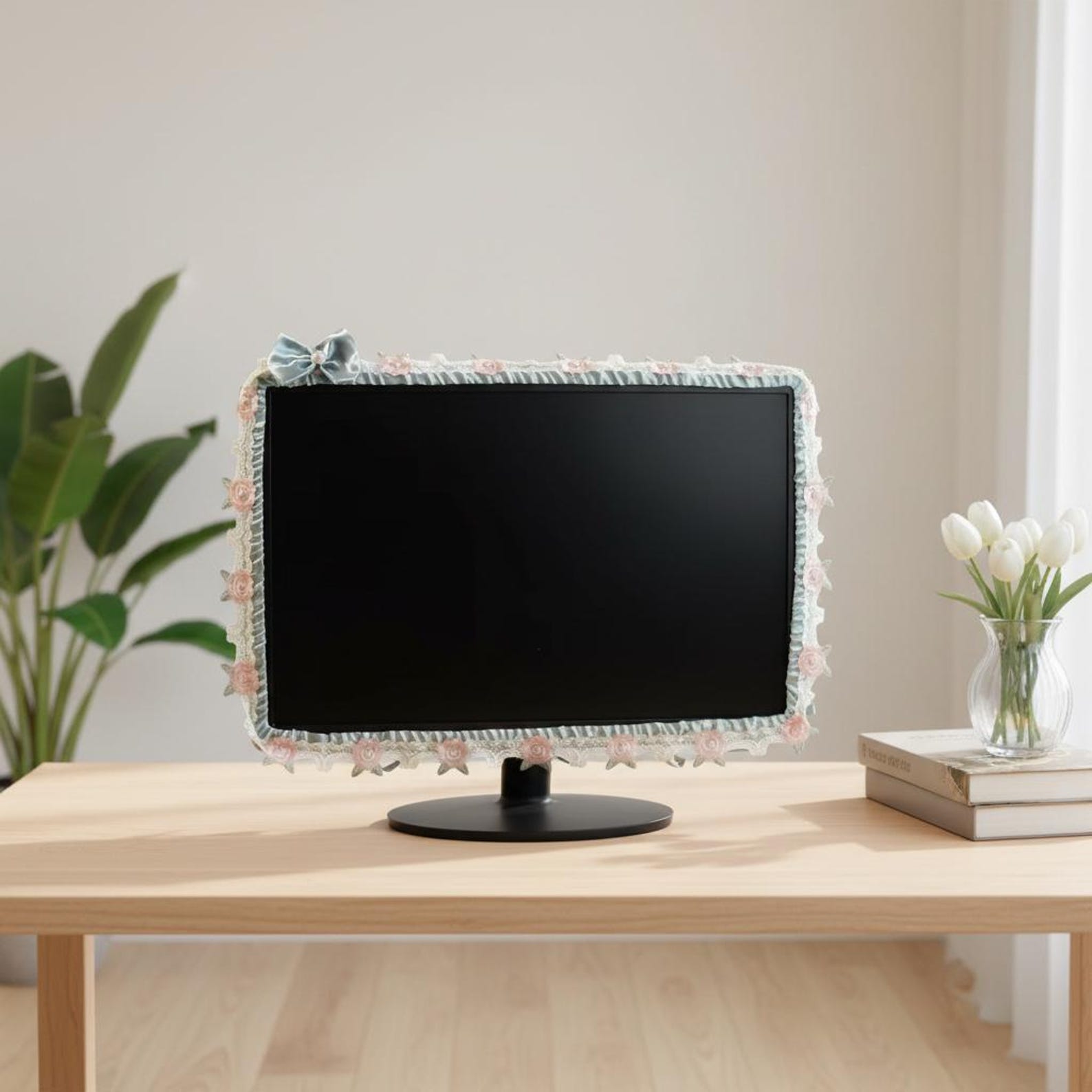 TV & Computer Monitor Dust Cover 17–30 Inch, Soft Fabric Screen ...