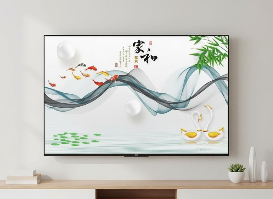 Modern Fabric TV Cover | Dust Protection for Flat Screen Tvs | Neutral ...