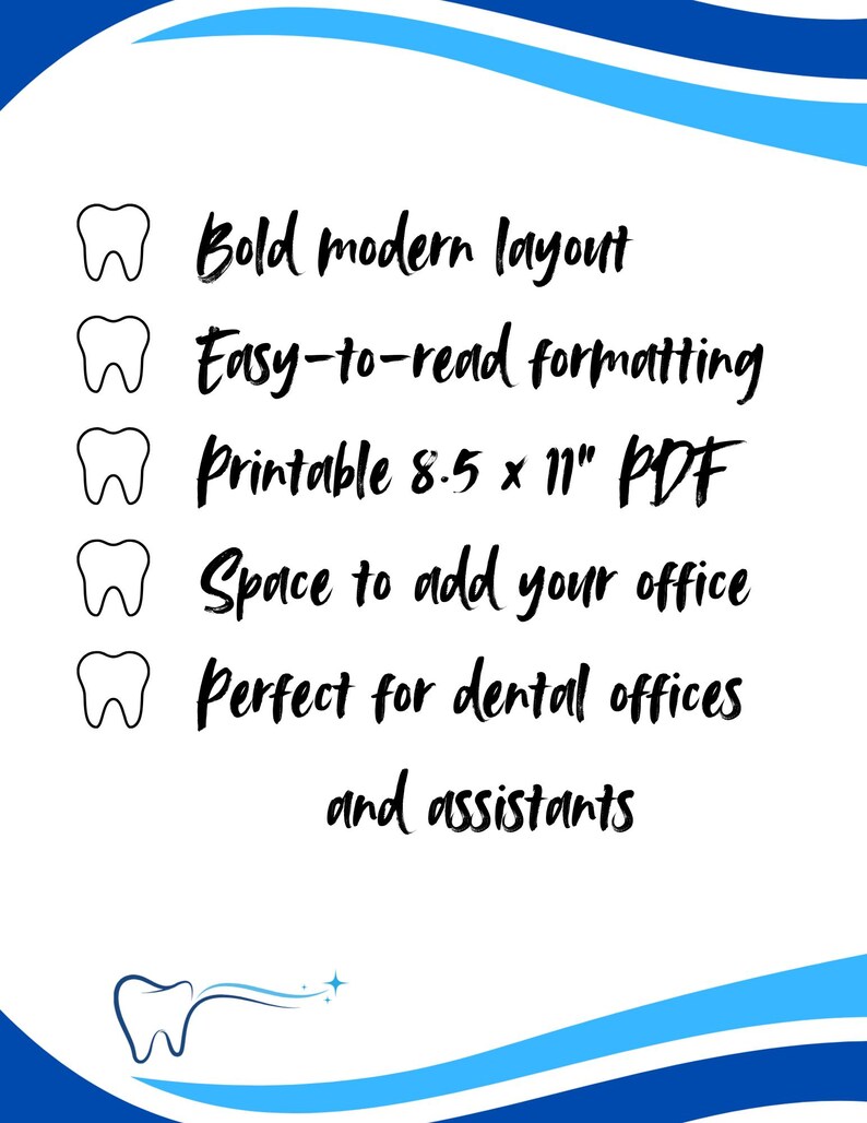 Dental Office Printable I Patient Care Sheet I Editable Template - Etsy