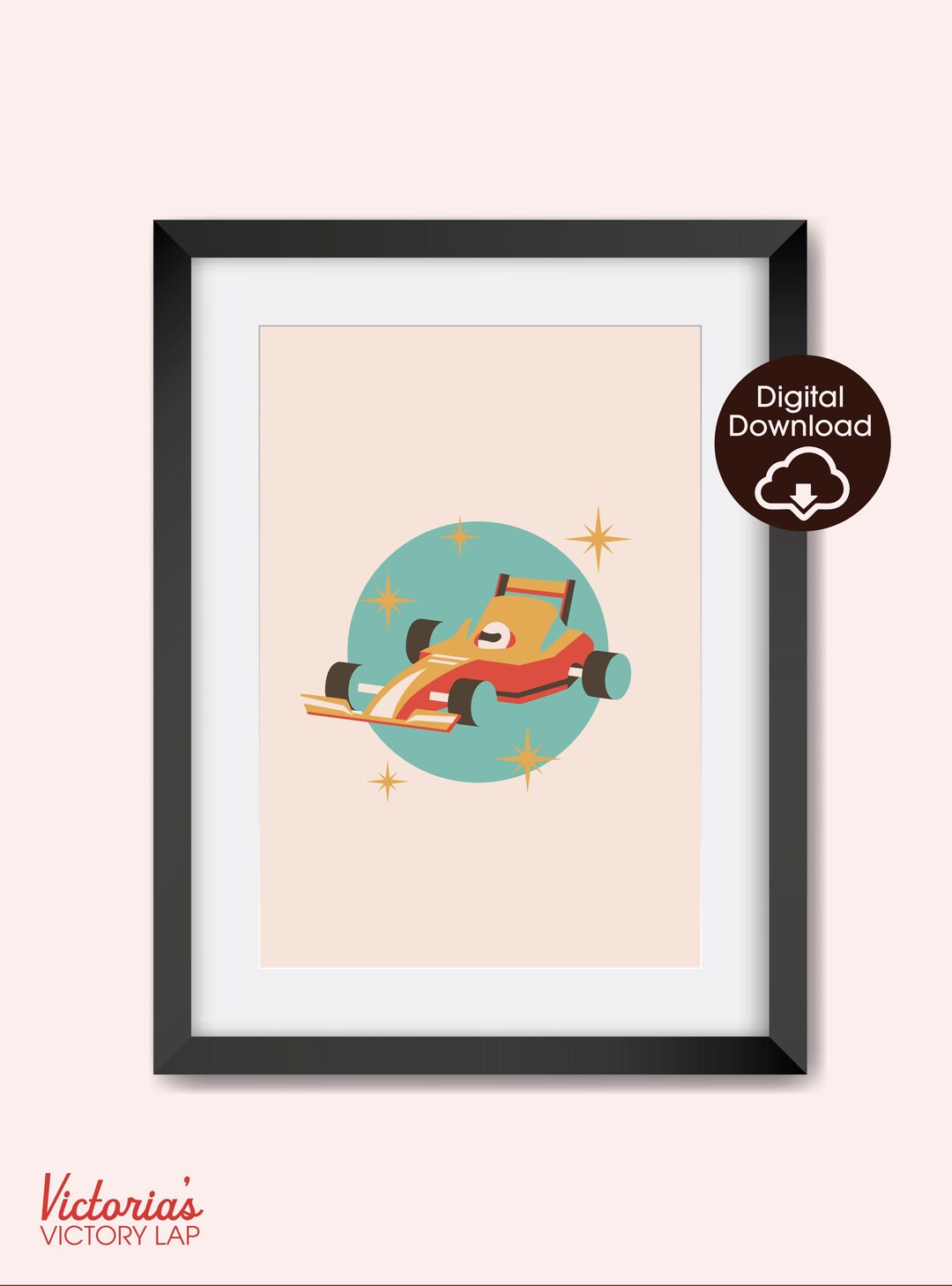Vintage Race Car Poster | F1 Inspired Illustration/design | Motorsports ...