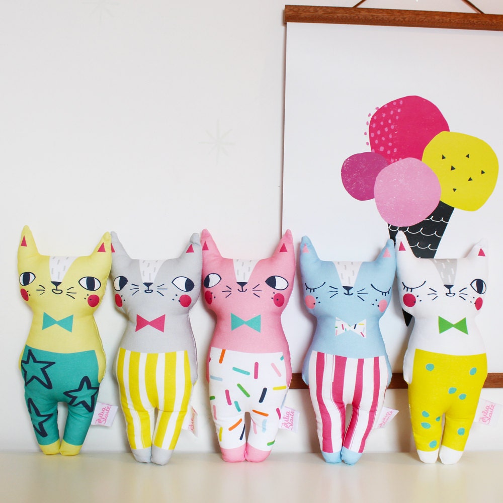 Cat Soft Toy Confetti Cats Yellow Cat | Etsy