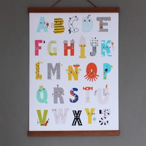 Happy Alphabet Poster - Etsy