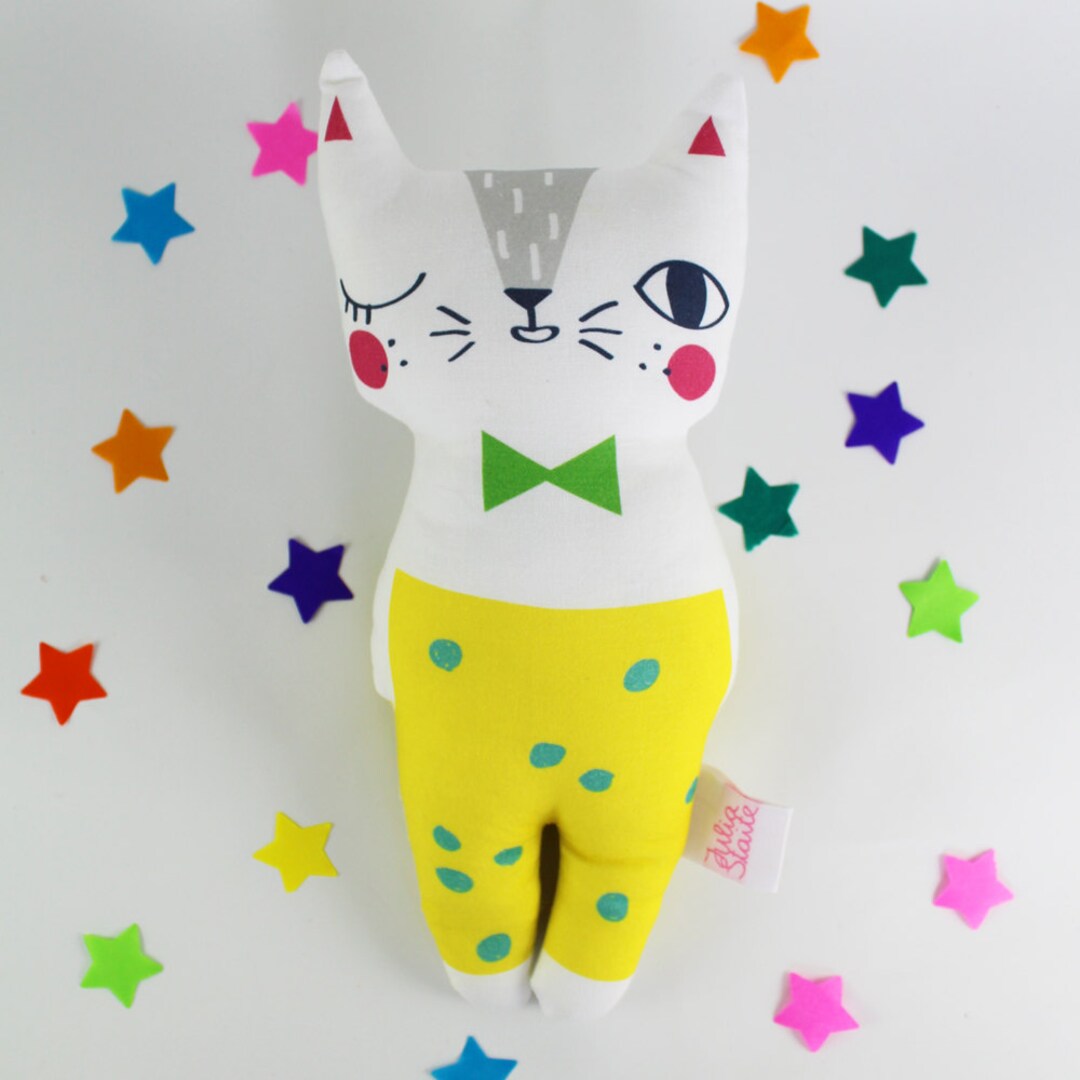 Cat Soft Toy - Confetti Cats White Cat Plush Doll - Etsy