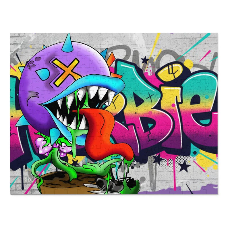 Graffiti Monster Jigsaw Puzzle With Tin | Colorful Street Art Puzzle - Etsy