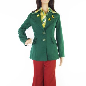 Original 1970s Trevira Tailored Fit and Flare Racing Green Blazer ...