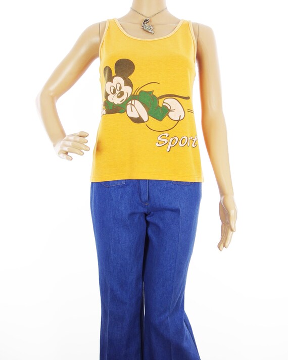 Ultra Pop Genuine 70s Mickey Mouse Cartoon Print Must… - Gem