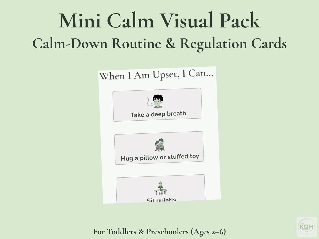 Mini Calm Visual Pack – Calm-down Routine Cards (ages 2–6) - Etsy