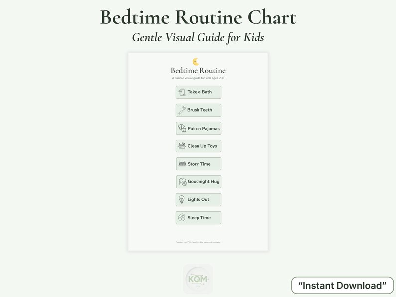 Morning & Bedtime Routine Chart for Kids | Montessori Visual Schedule ...