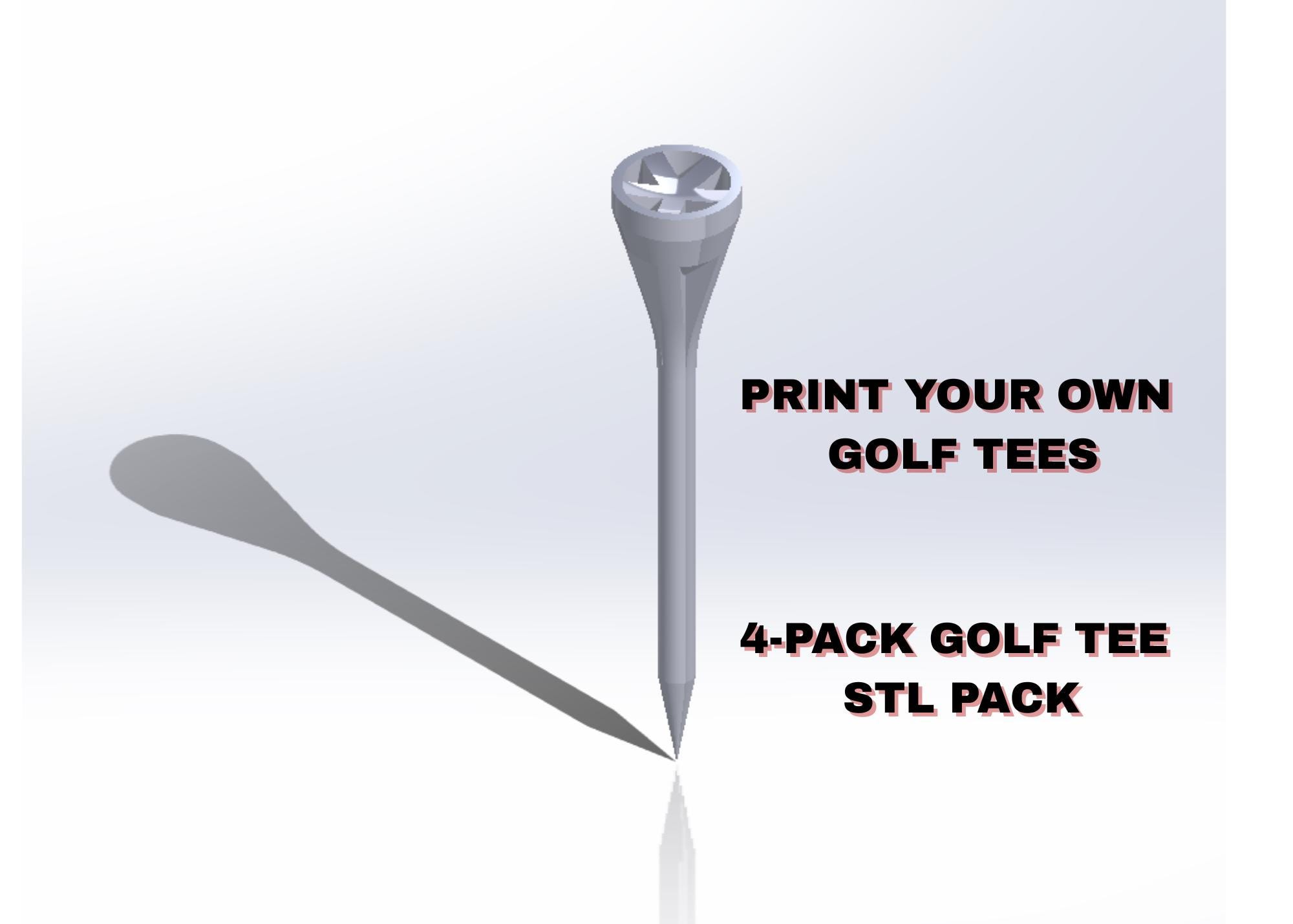 Golf Tee STL Bundle | 4 Durable 3D Printable Golf Tees | Digital ...