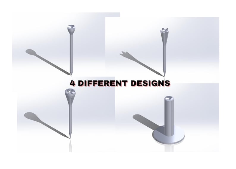 Golf Tee STL Bundle | 4 Durable 3D Printable Golf Tees | Digital ...