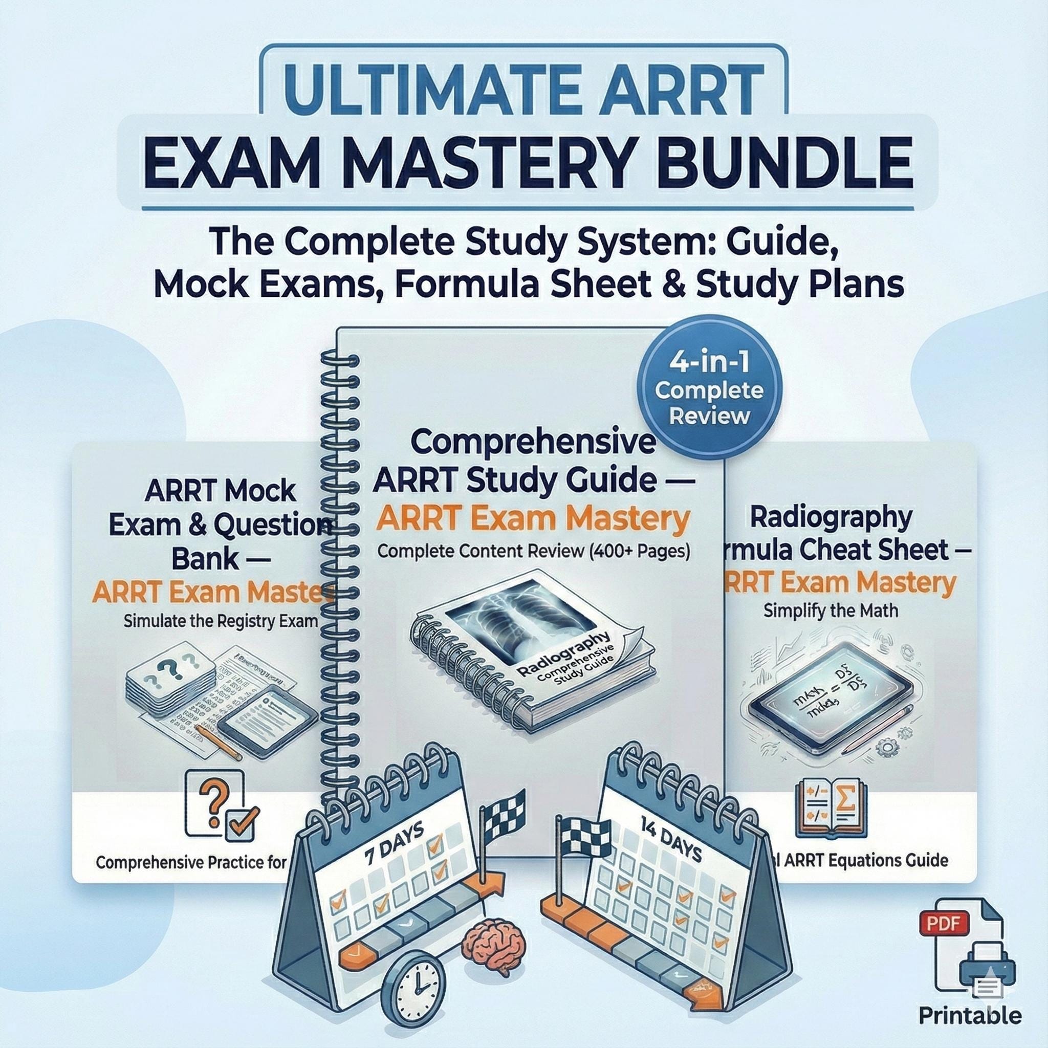 2025-2026 ARRT Exam 4 in 1 Prep Bundle: Radiography Study Guide, 1000 ...