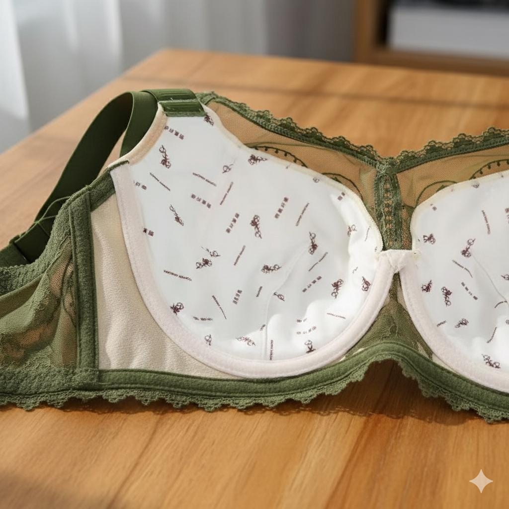 Front Closure Floral Embroidered Bra - Wireless Minimizer, Large Bust ...