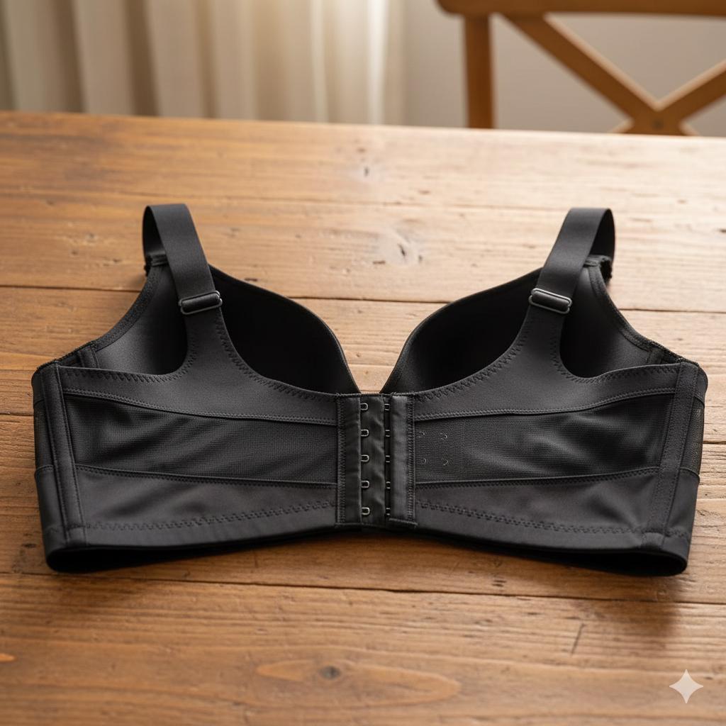 Front Closure Floral Embroidered Bra - Wireless Minimizer, Large Bust ...