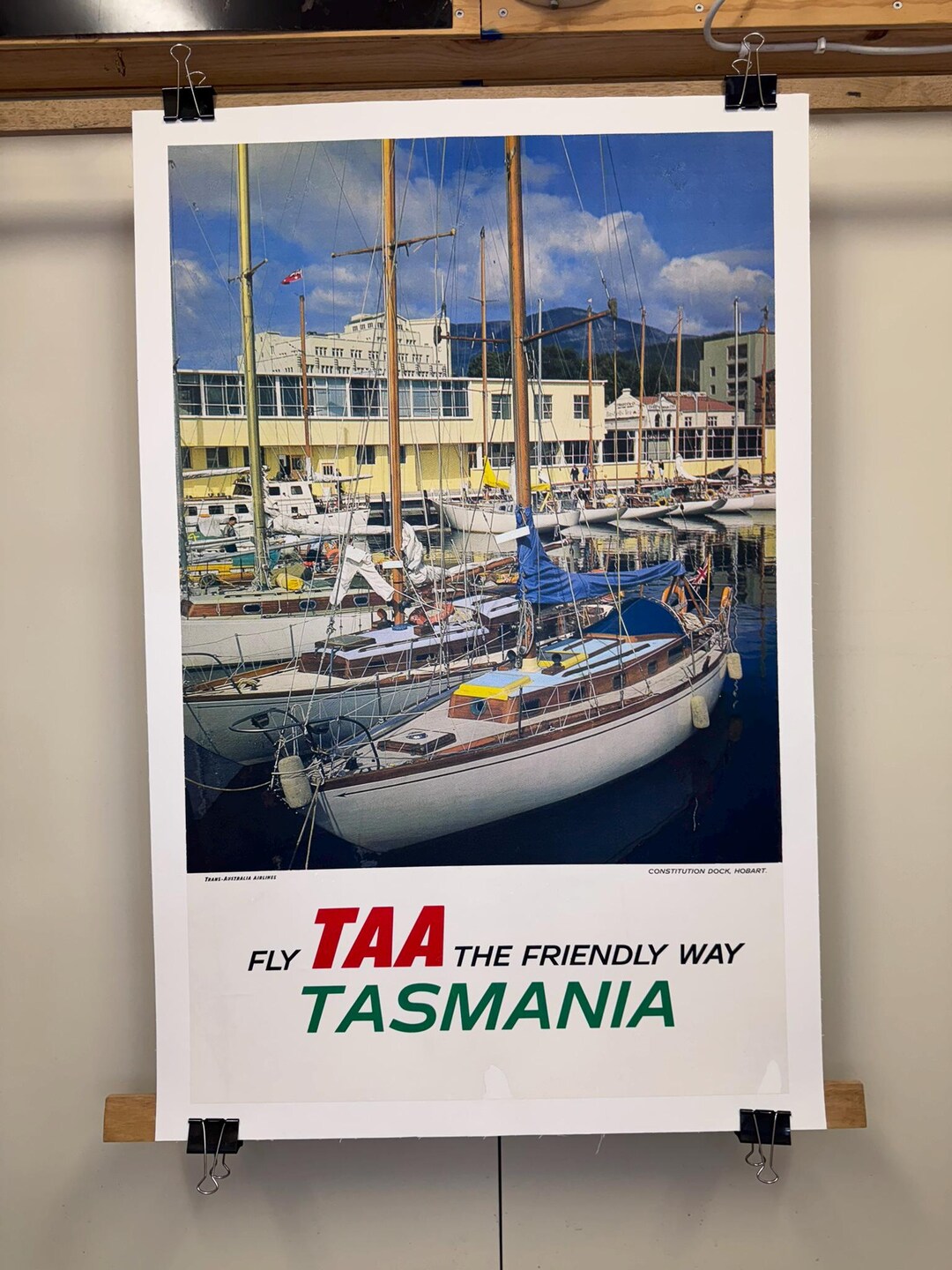 Vintage TAA Tasmania Travel Poster – Constitution Dock Hobart C 1970s ...