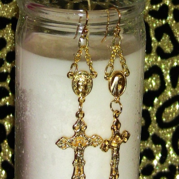 Crucifix Earrings - Etsy