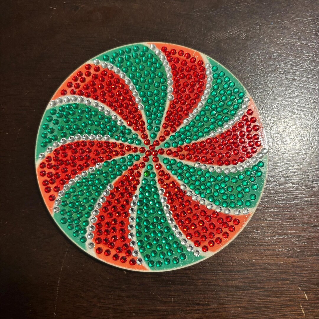 Christmas Themed Diamond Art Coaster - Etsy