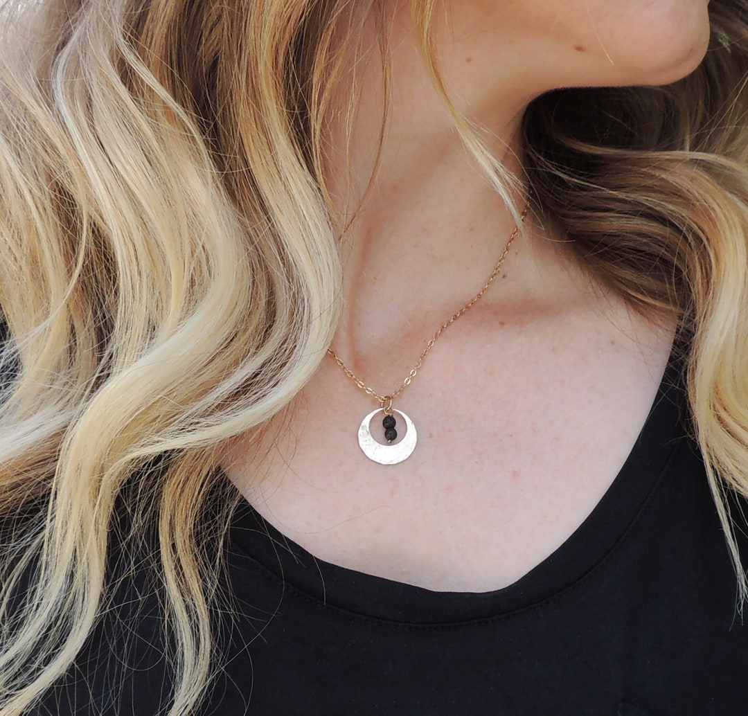 Essential Oil Diffuser Necklace, 14k Gold Filled Lava Rock Diffuser ...