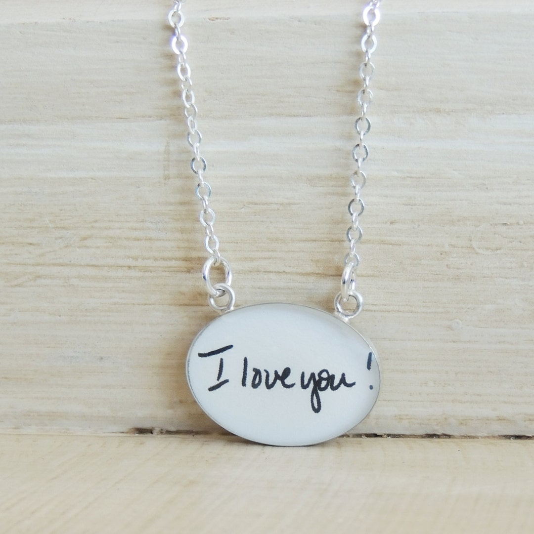 Custom Signature Necklace Handwriting Jewelry Handwriting - Etsy