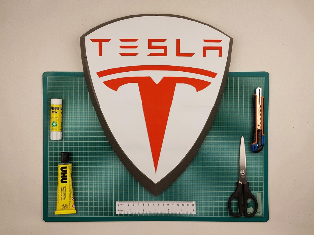 Paper Model 3D Logo Tesla, DIY Wall Decor, Origami (PDF Pattern) - Etsy