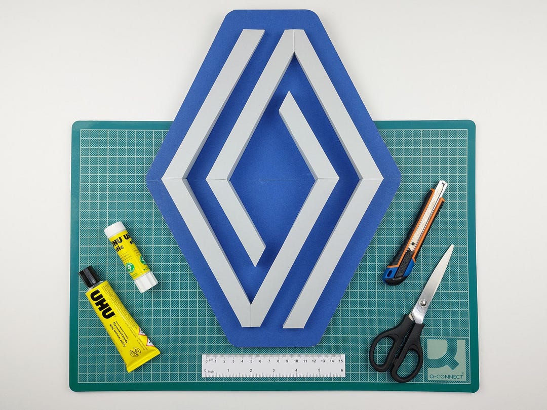 Renault 3D New Logo Paper Model, DIY Wall Decor, Origami (PDF Pattern ...