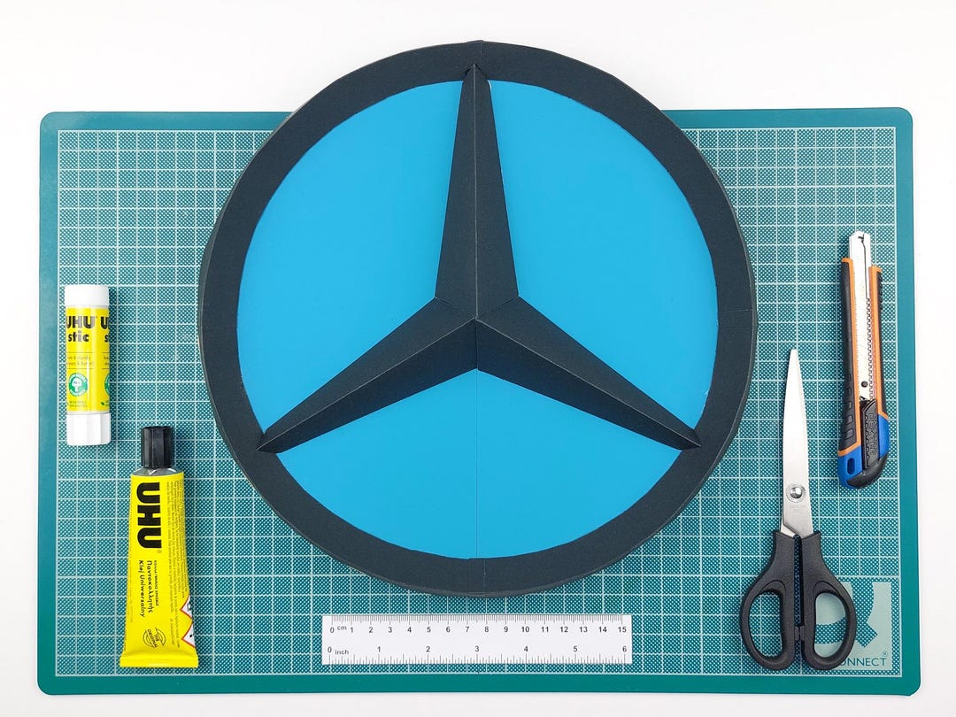 Paper Model 3D Logo Mercedes Benz, DIY Wall Decor, Origami (PDF Pattern ...