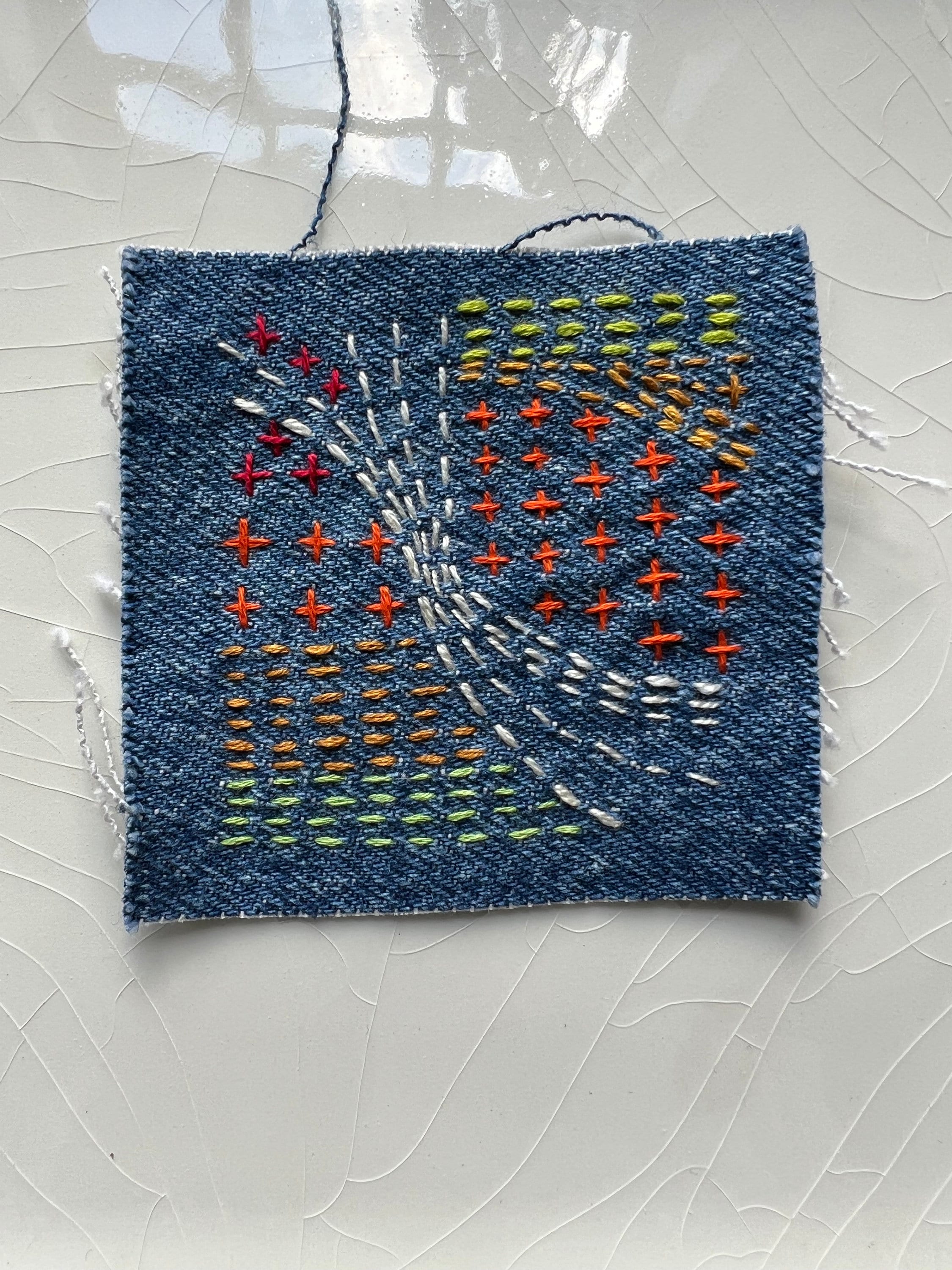 Small Hand-stitched Sashiko/boro Upcycled Denim Patch - Etsy
