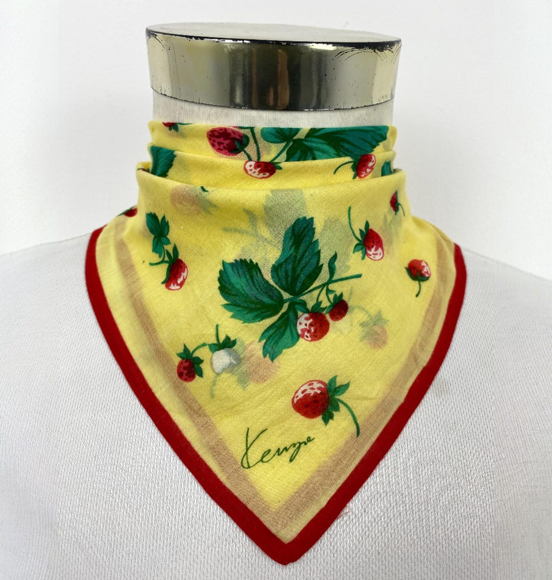 Vintage Kenzo Neckerchief Strawberry Scarf Neckwear Brown Scarves Kenzo ...