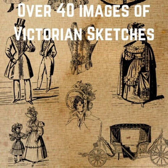 Over 40 Images of Victorian Style Digital Cut Outs Perfect - Etsy