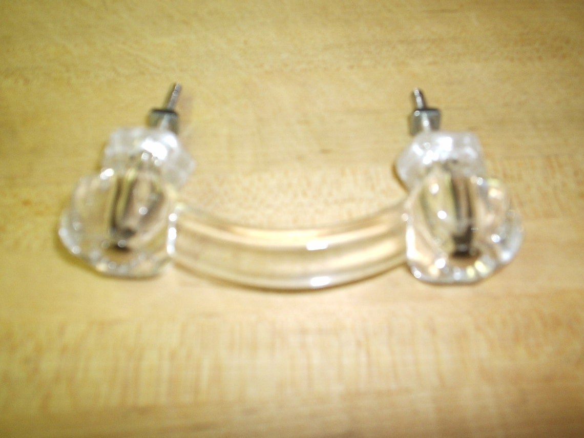 5 Crystal Clear Glass Drawer Pulls Dresser Handles Door Pulls - Etsy