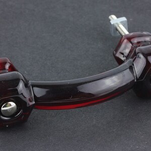 Set of 4 Ruby Red Glass Cabinet Handles Drawer Pulls Depression Era ...