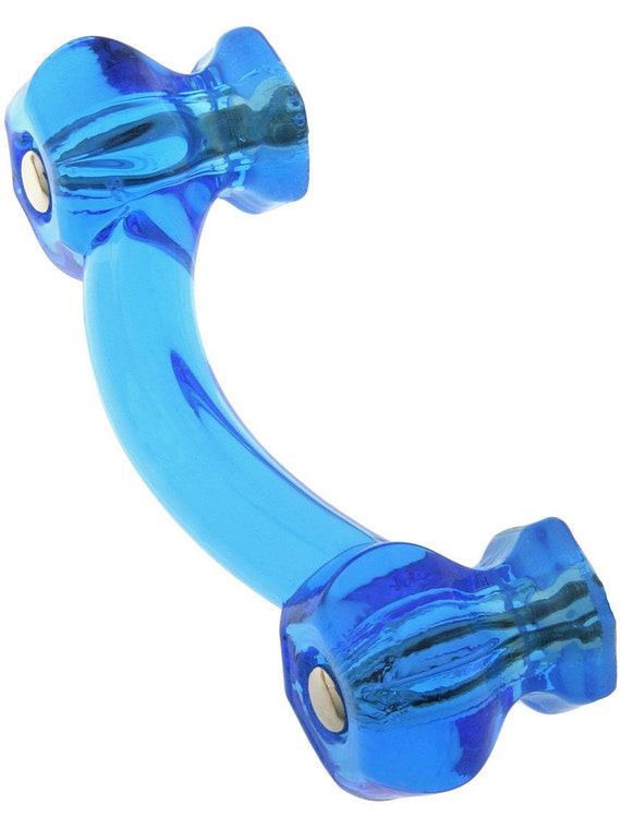 Set of 6 Turquoise Blue Glass Cabinet Handles Drawer Pulls | Etsy