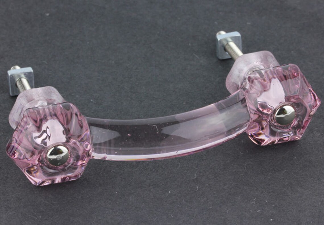 Set of 3 Amethyst Purple Glass Cabinet Handles Drawer Pulls | Etsy