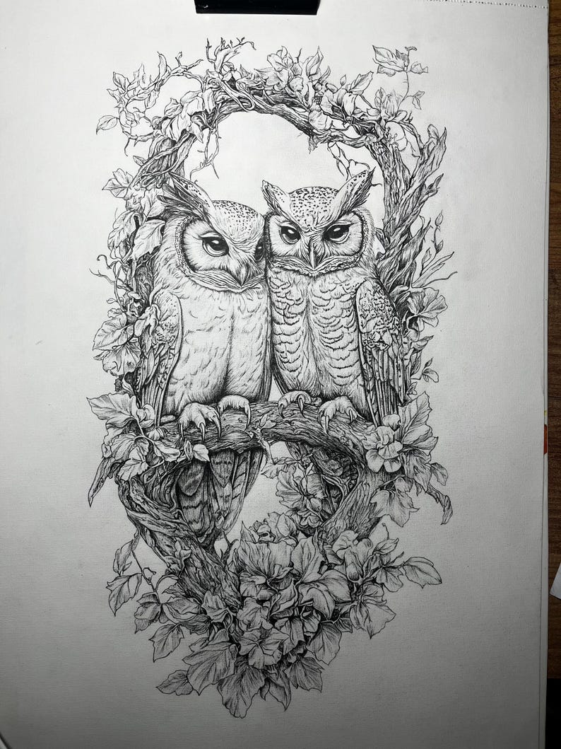 Owl - Original Handcrafted Artwork - Etsy