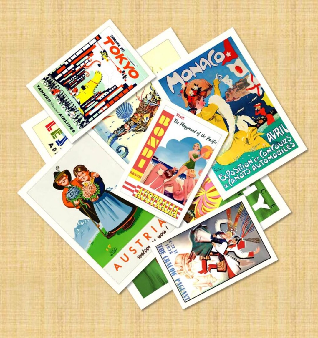 Vintage World Travel Postcards Set of 20 | Classic Global Countries ...