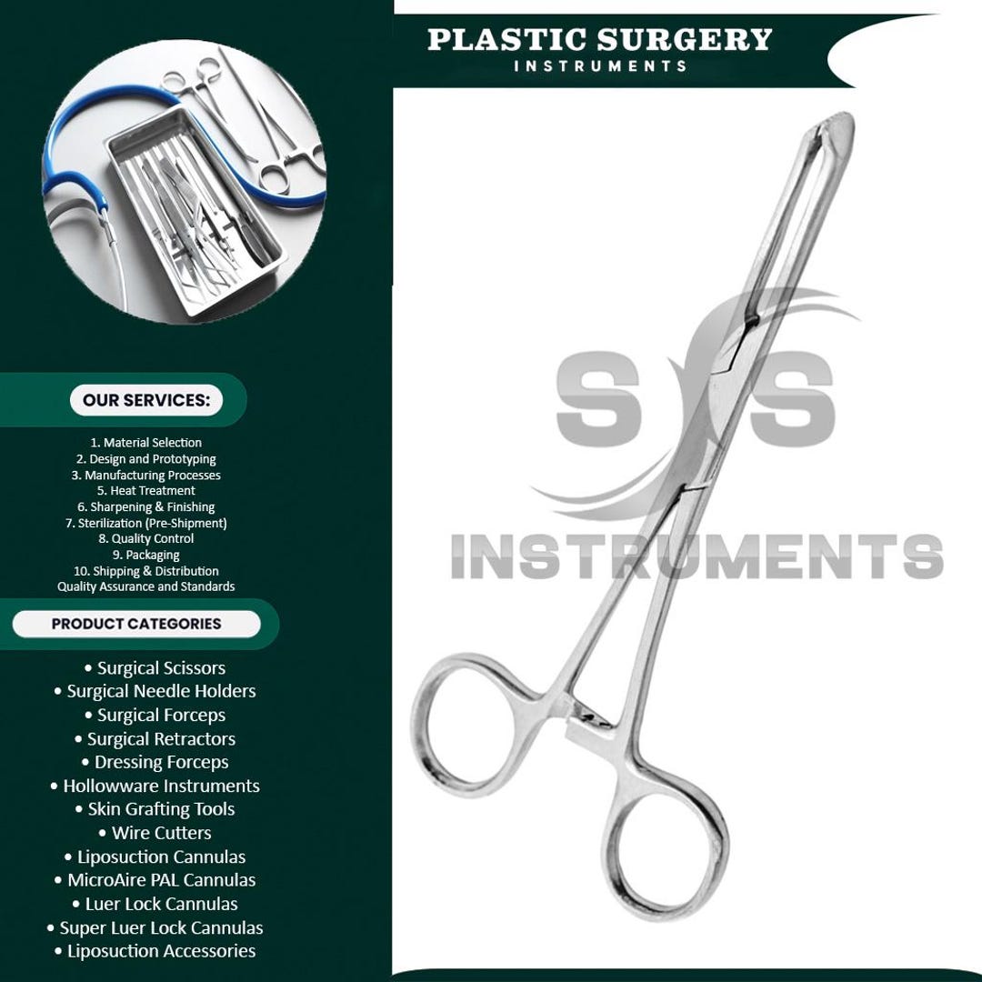 Allis Tissue Forceps 6 Inch – Straight 4x5 Teeth Stainless Steel ...