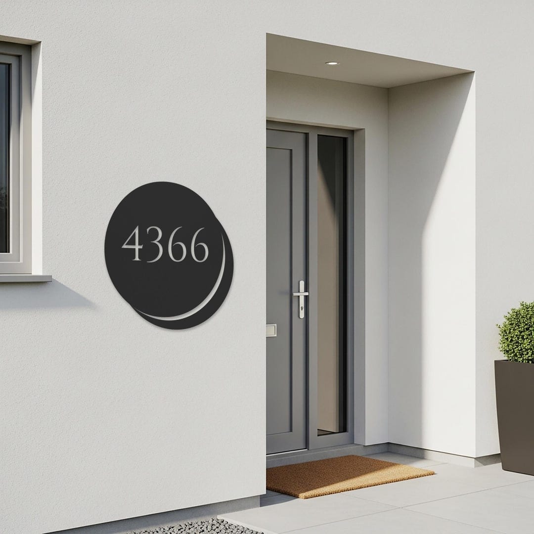 Custom Metal Welcome Sign, Modern House Number Wall Art, Minimal ...