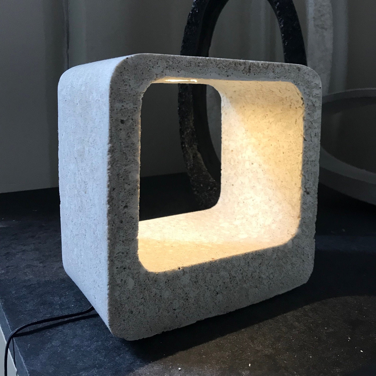 Concrete Lamp square Extrude Table Lamp. - Etsy