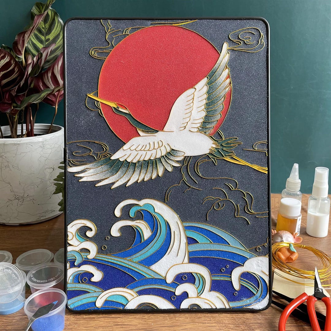 Cloisonné Enamel Painting DIY Kit - Crane Design - Chinese Style ...