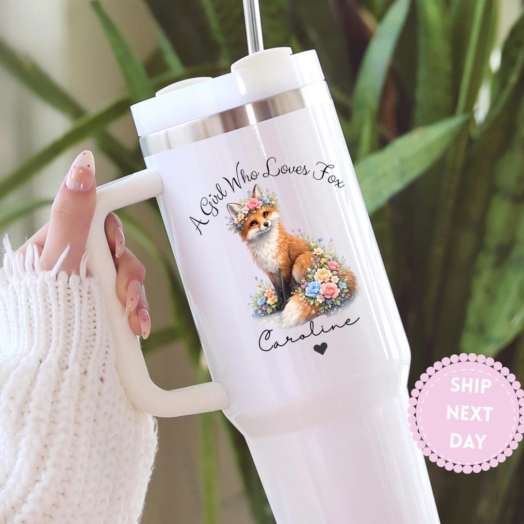 Fox Personalized 40oz Tumbler,custom Fox Gifts for Women,fox Travel Mug ...