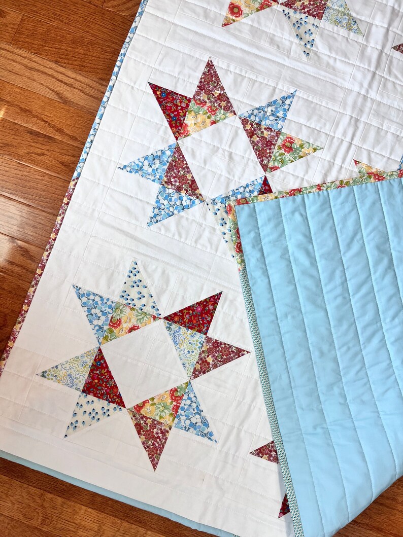 Star Baby Quilt, Handmade Baby Quilt, Modern Star Quilt, Baby Quilt - Etsy