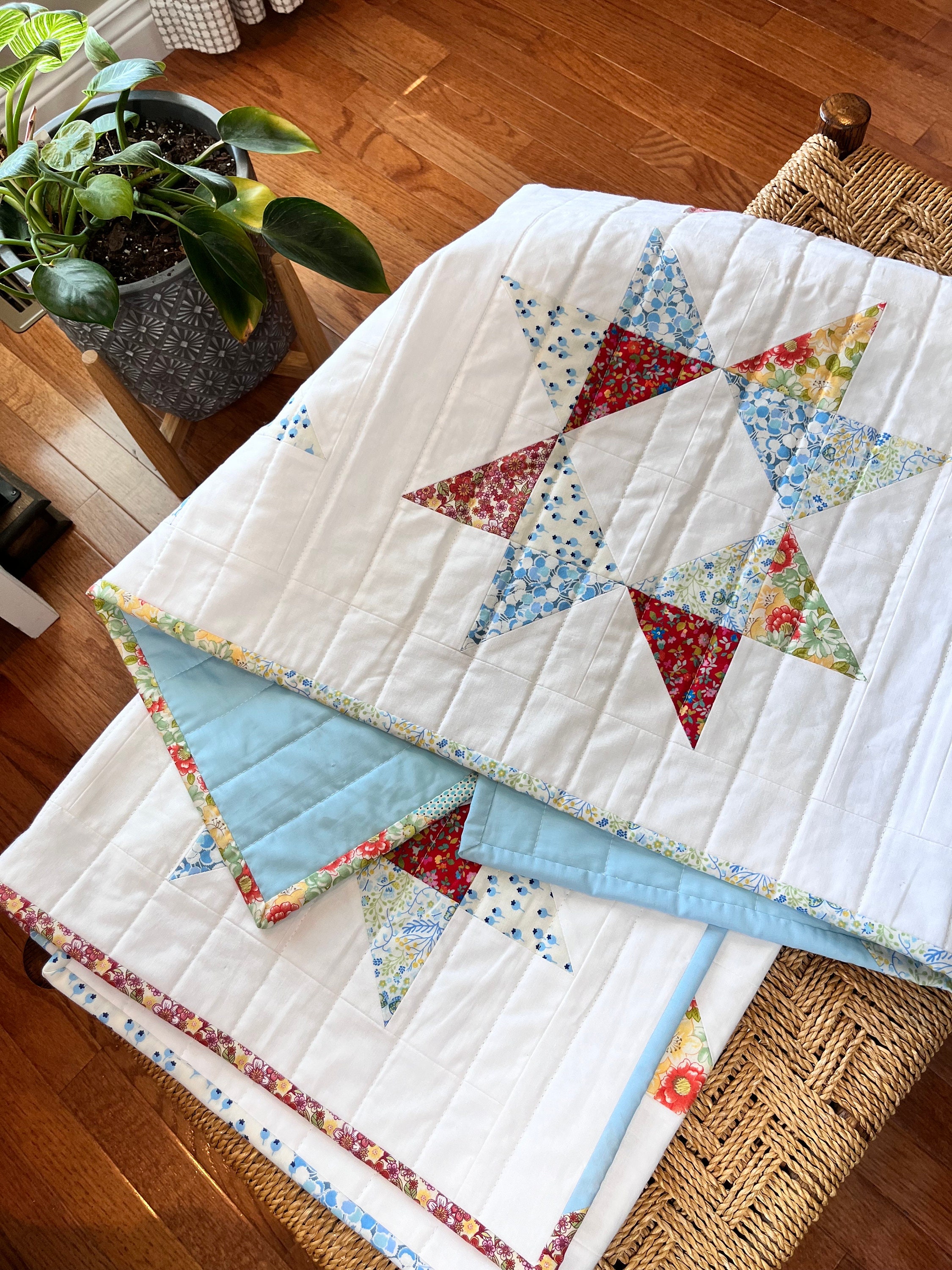 Star Baby Quilt, Handmade Baby Quilt, Modern Star Quilt, Baby Quilt - Etsy