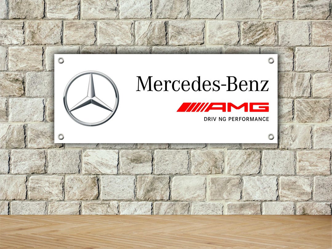 Mercedes AMG Logo Vinyl Banner, Garage Decor, Car Shop Sign - Etsy