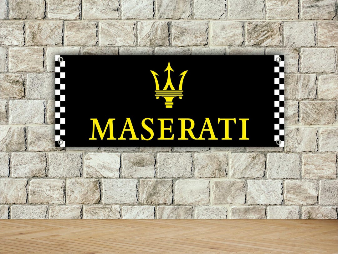 MASERATI Logo Banner Vinly, Garage Sign, Office or Showroom, Flag ...
