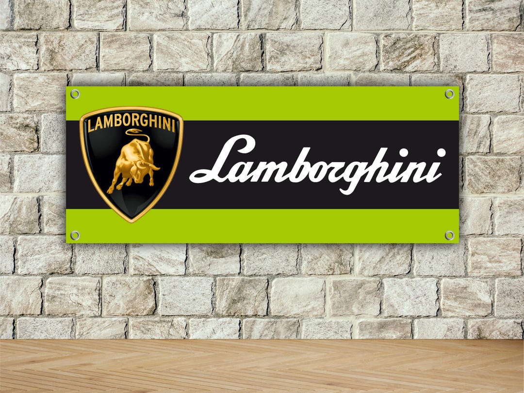 Lamborghini Logo Vinyl Banner, Garage Decor, Car Shop Sign - Etsy