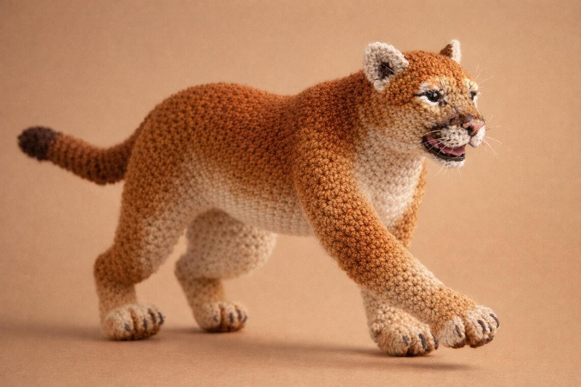 Realistic Crochet Cougar Pattern, Amigurumi Wildlife (PDF Pattern) - Etsy