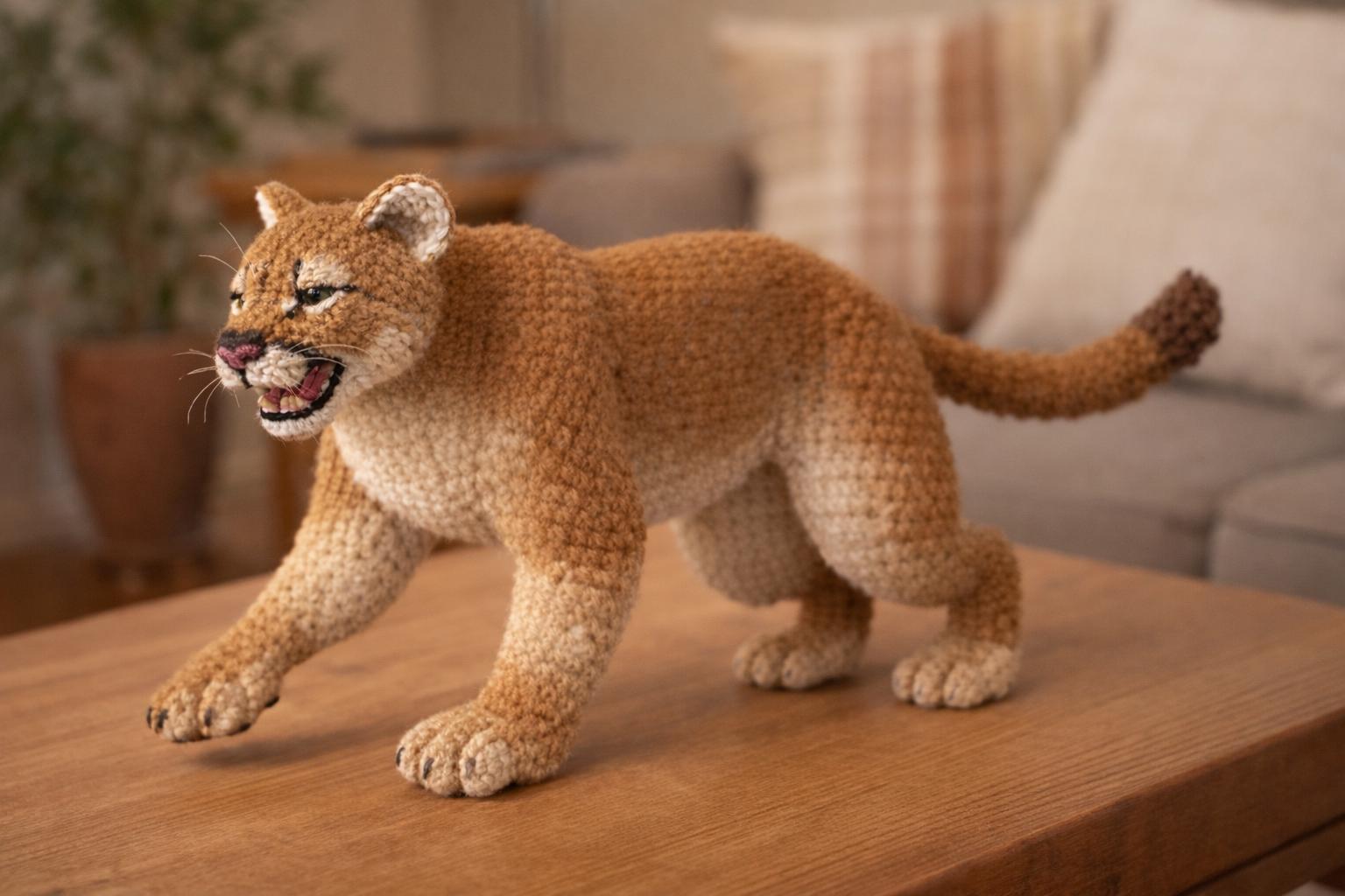Realistic Crochet Cougar Pattern, Amigurumi Wildlife (PDF Pattern) - Etsy